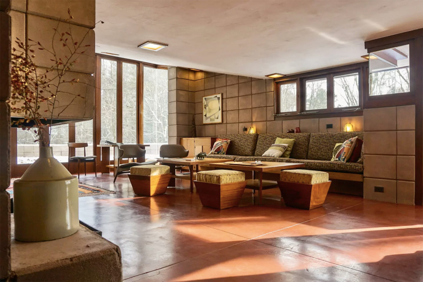 Frank Lloyd Wright’s restored Eppstein House is for rent in Michigan