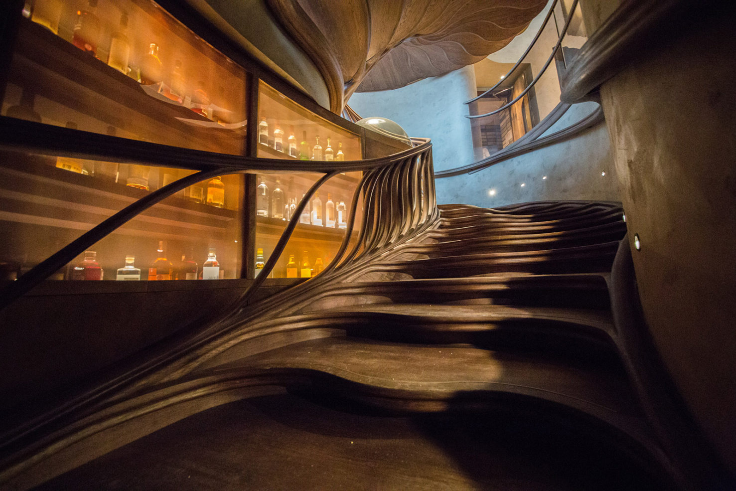Ollie Dabbous’ new restaurant Hide has a twisting, tree-like staircase