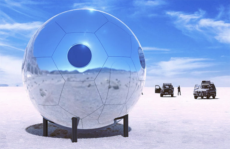 Would you live in this silver 'conker' pod?