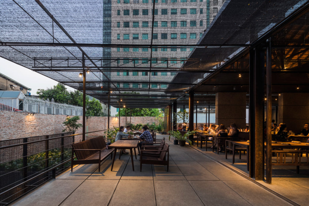 Ho Chi Minh City restaurant shades diners with agricultural netting