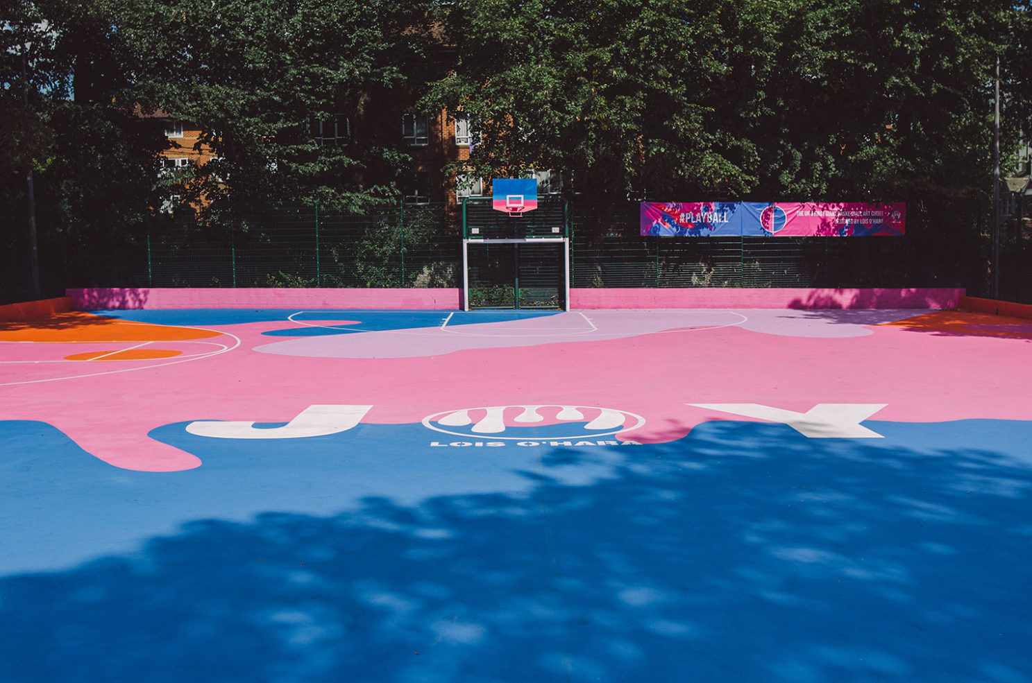 Lois O’Hara gives a Brighton basketball court a kaleidoscopic paint job