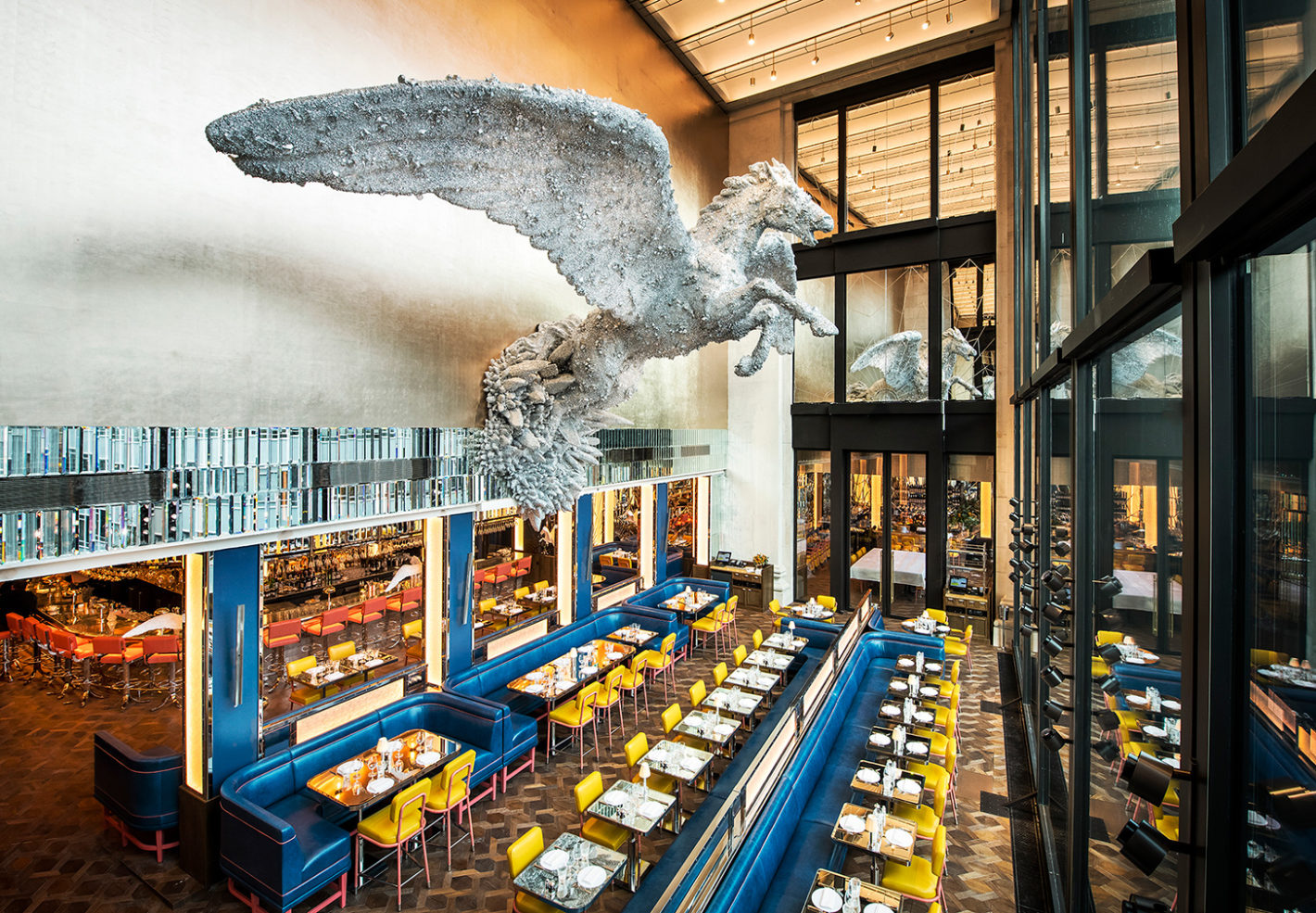 Selfridges’ Brasserie of Light features a 24-ft-tall flying horse by ...
