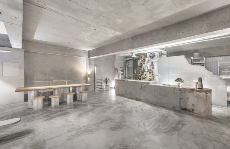 A brutalist coffee shop has sprung up in Seoul - The Spaces