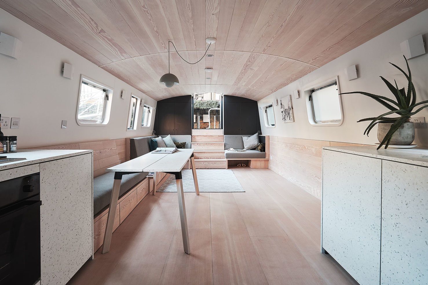 Inside a minimalist houseboat by 31/44 Architects - The Spaces