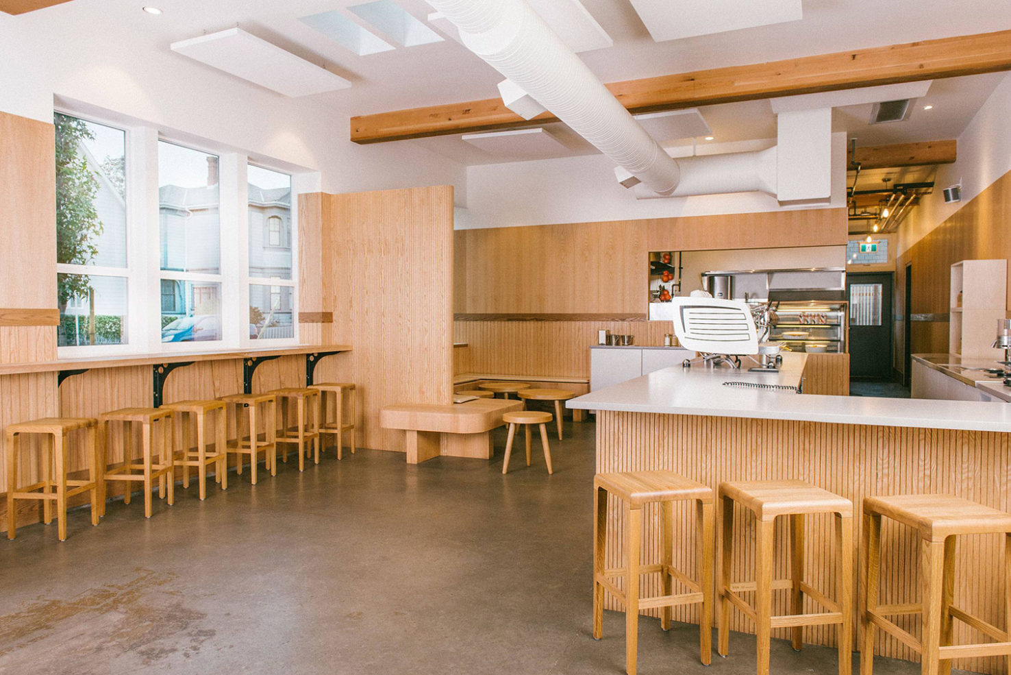 Ultra-muted cafe takes over former auto shop in British Columbia - The ...