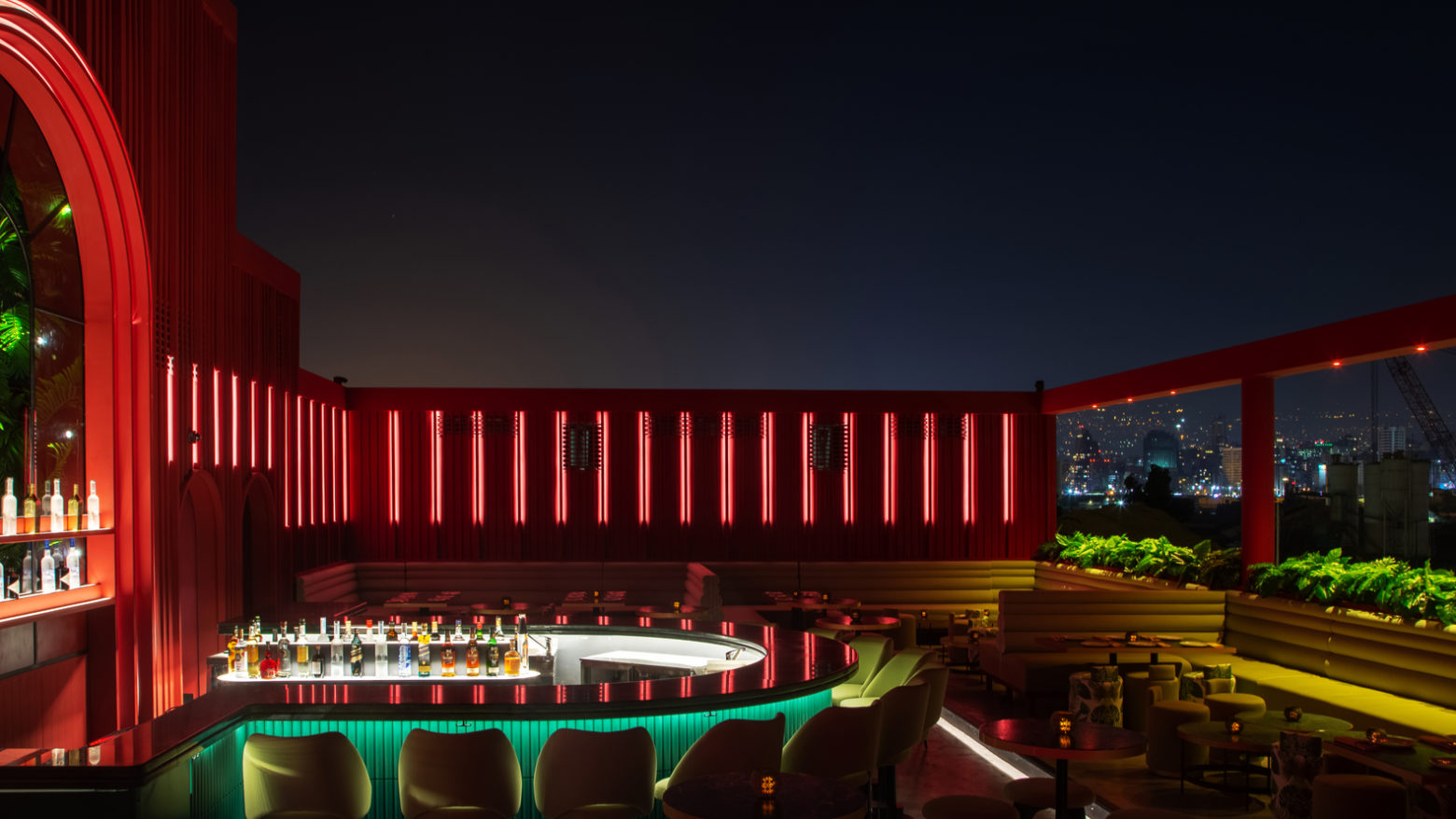 Beirut’s rooftop BAU bar is a neon-lit nod to the city’s historic ...