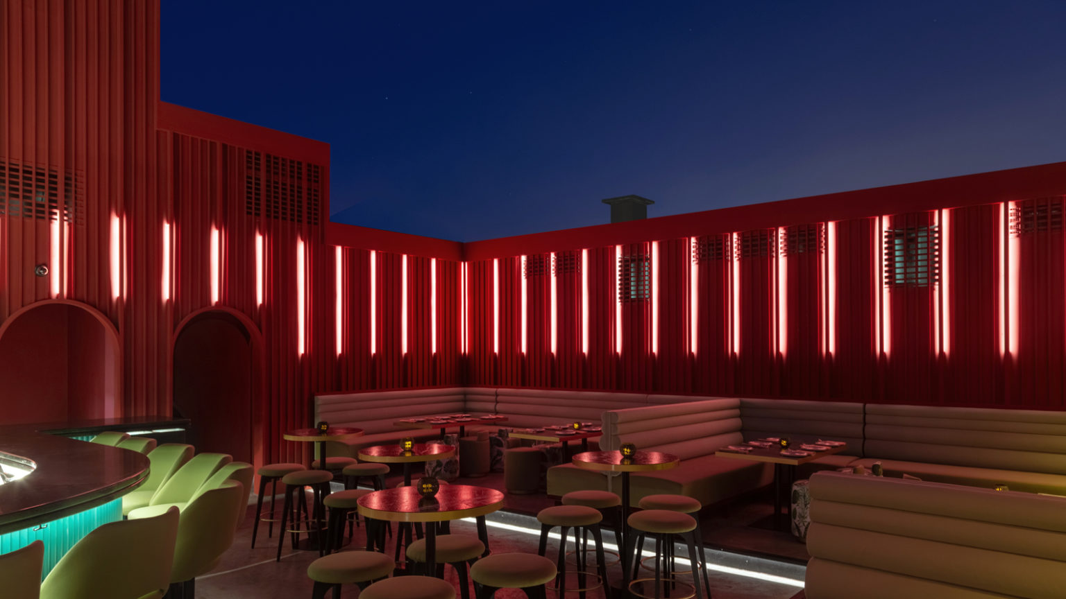 Beirut’s rooftop BAU bar is a neon-lit nod to the city’s historic ...