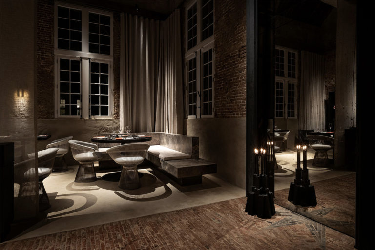 Patinaed brickwork sets the tone inside Antwerp's Stable restaurant ...