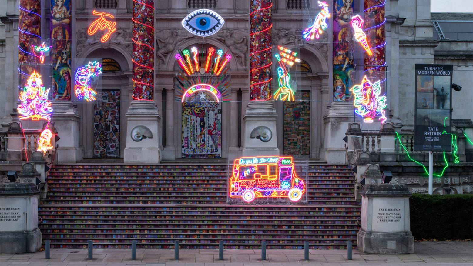 Neon lights festoon Tate Britain in this Diwali-inspired installation ...