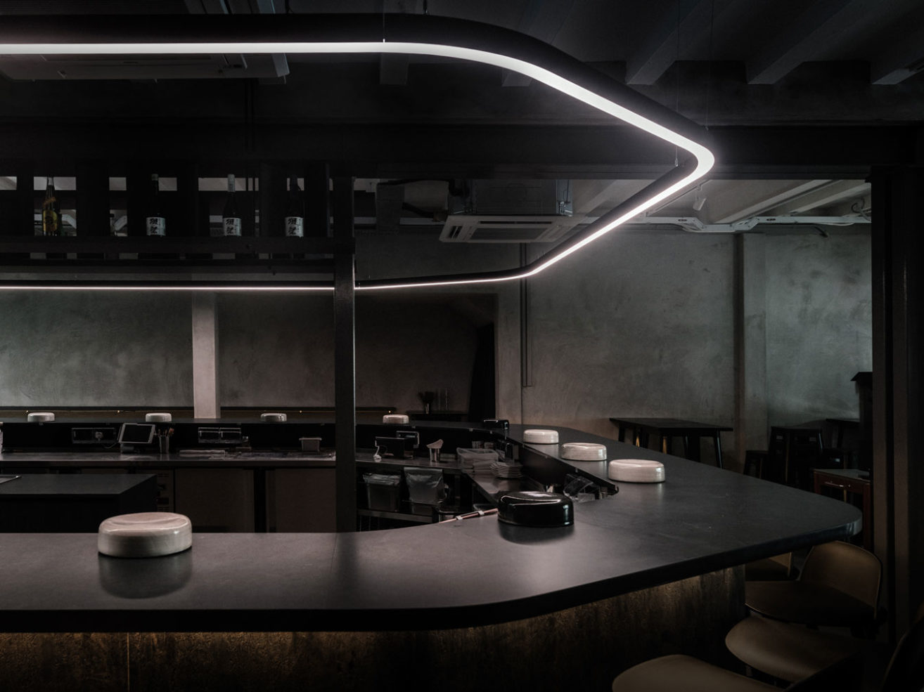 Rappu is a brutalist sushi joint in Singapore - The Spaces