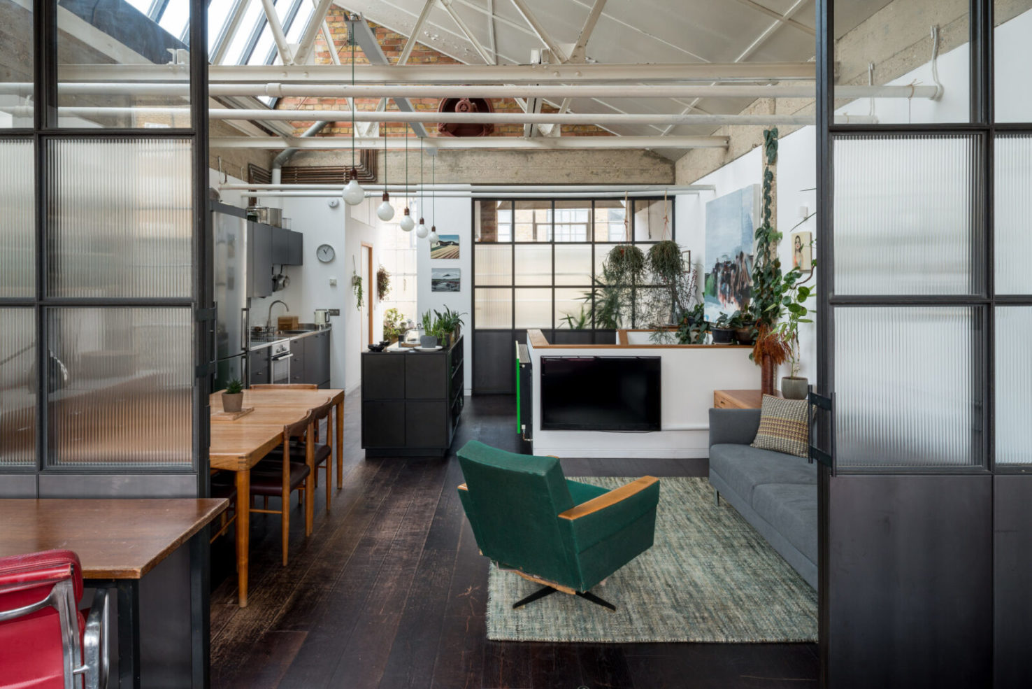 Converted shoe factory in London houses a voluminous live/work space