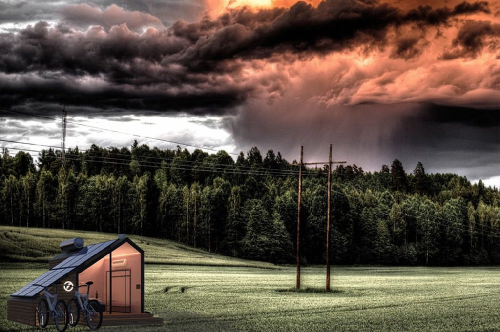 This solar-powered off-grid hut is loaded with smart tech