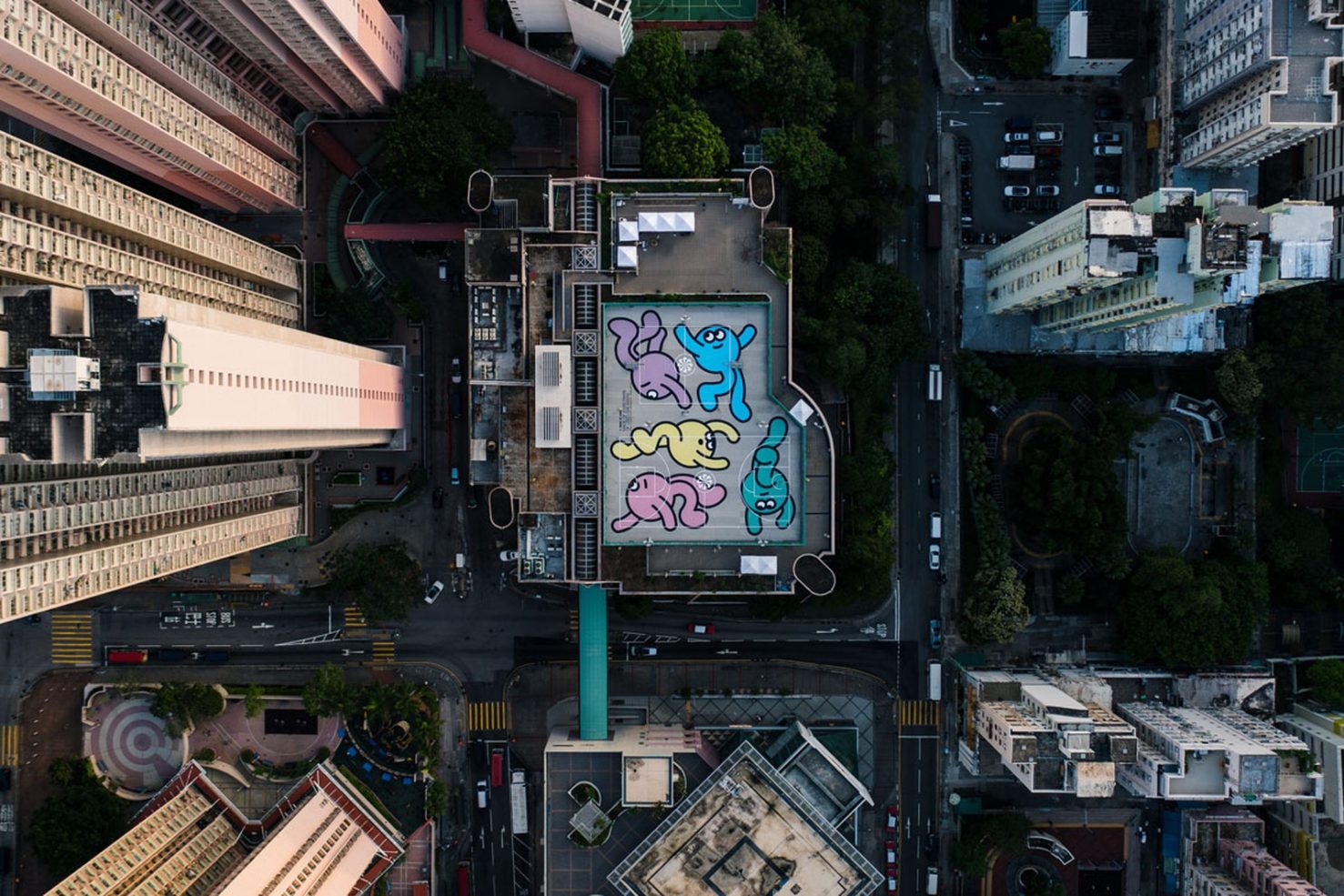 Nike’s latest pop-coloured basketball court is made from 20,000 pairs ...