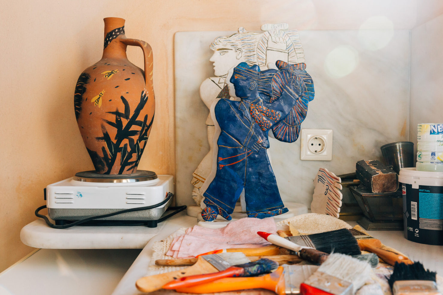 Artist Alekos Fassianos hosts an open house for the inaugural Athens ...