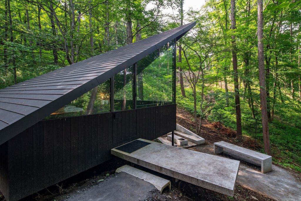 Inside a Japanese glass cabin designed for forest bathing - The Spaces