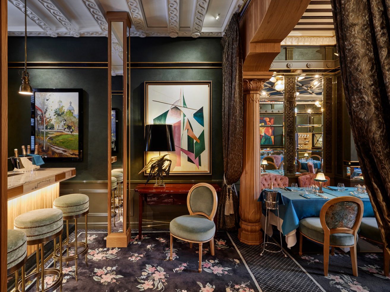 Oitoemponto’s maximalist interiors for Caviar Kaspia bring 'art de ...