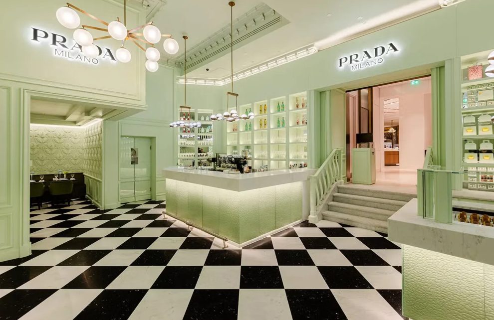 Prada's instagrammable cafe pops up inside Harrods, London - The Spaces