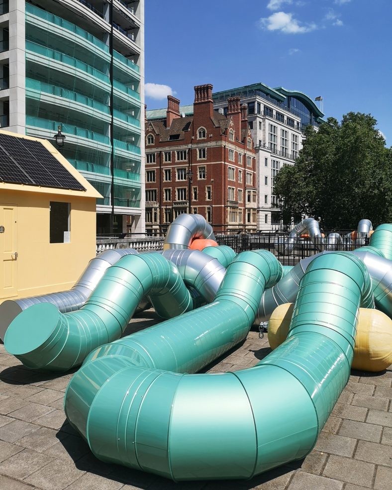 Holly Hendry's 'Slackwater' sculpture weaves its way across the roof of ...