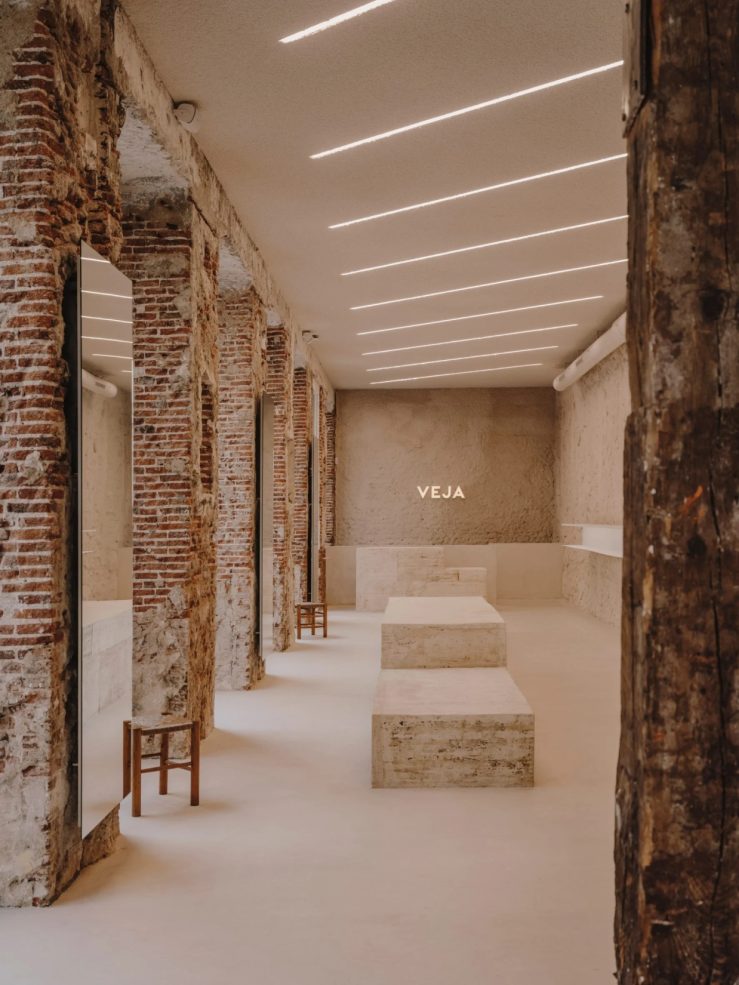 Veja’s Madrid store takes 'undone' design to the next level - The Spaces