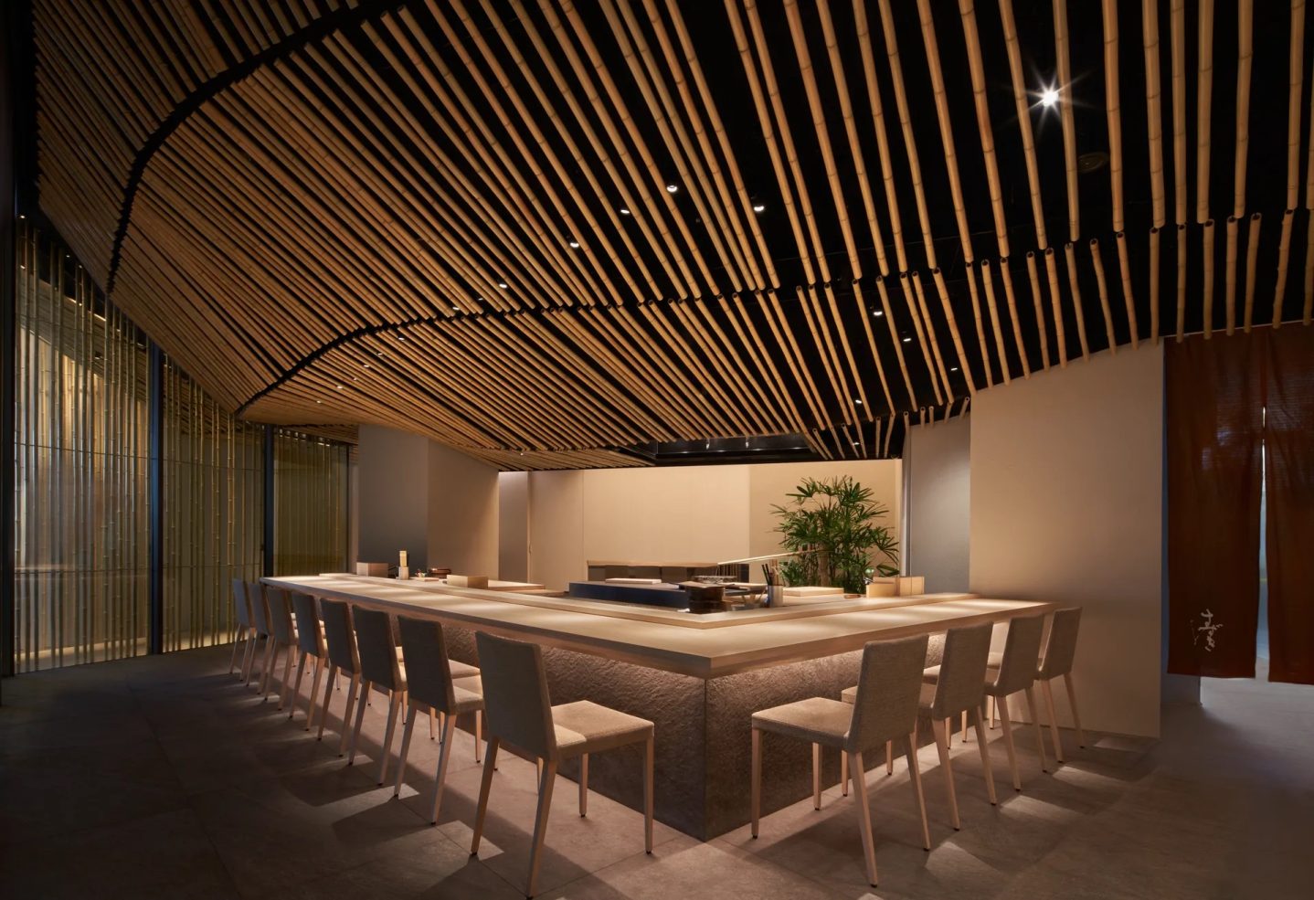 Kengo Kuma’s sushi bar Suzuki looks like a bamboo forest - The Spaces