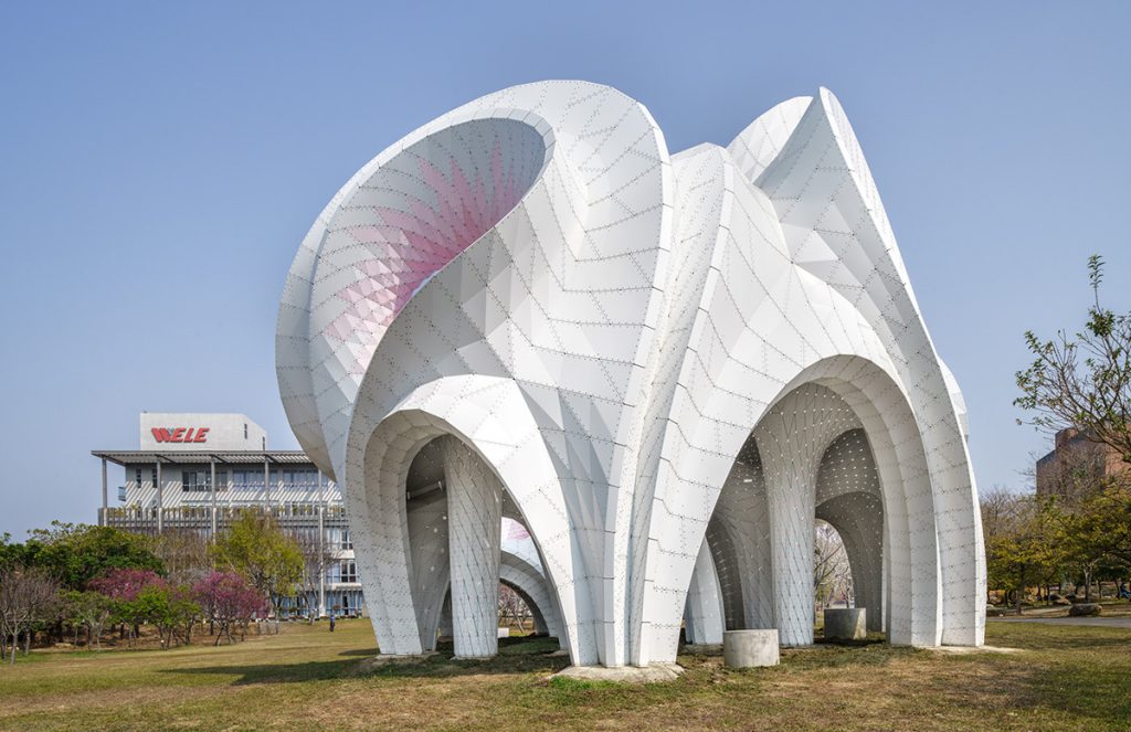 Cherry blossom inspires the parabolic forms of this pavilion - The Spaces