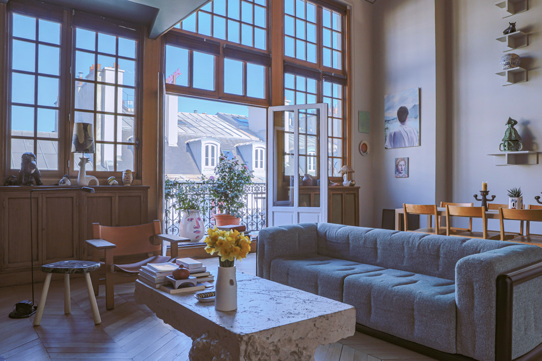 Artfully done: this Paris apartment has links to the Statue of Liberty ...