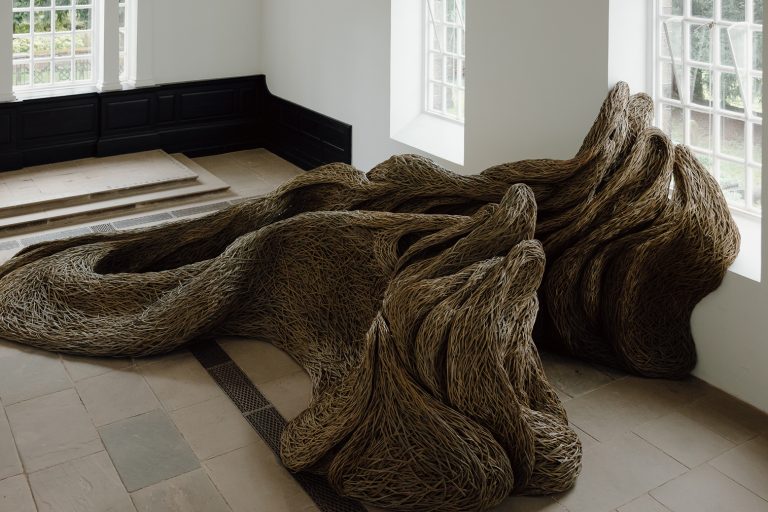 Laura Ellen Bacon’s woven art creeps indoors at Yorkshire Sculpture ...