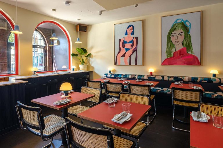 Red and blue strike a cheery tone at South London bakery, hello JoJo ...