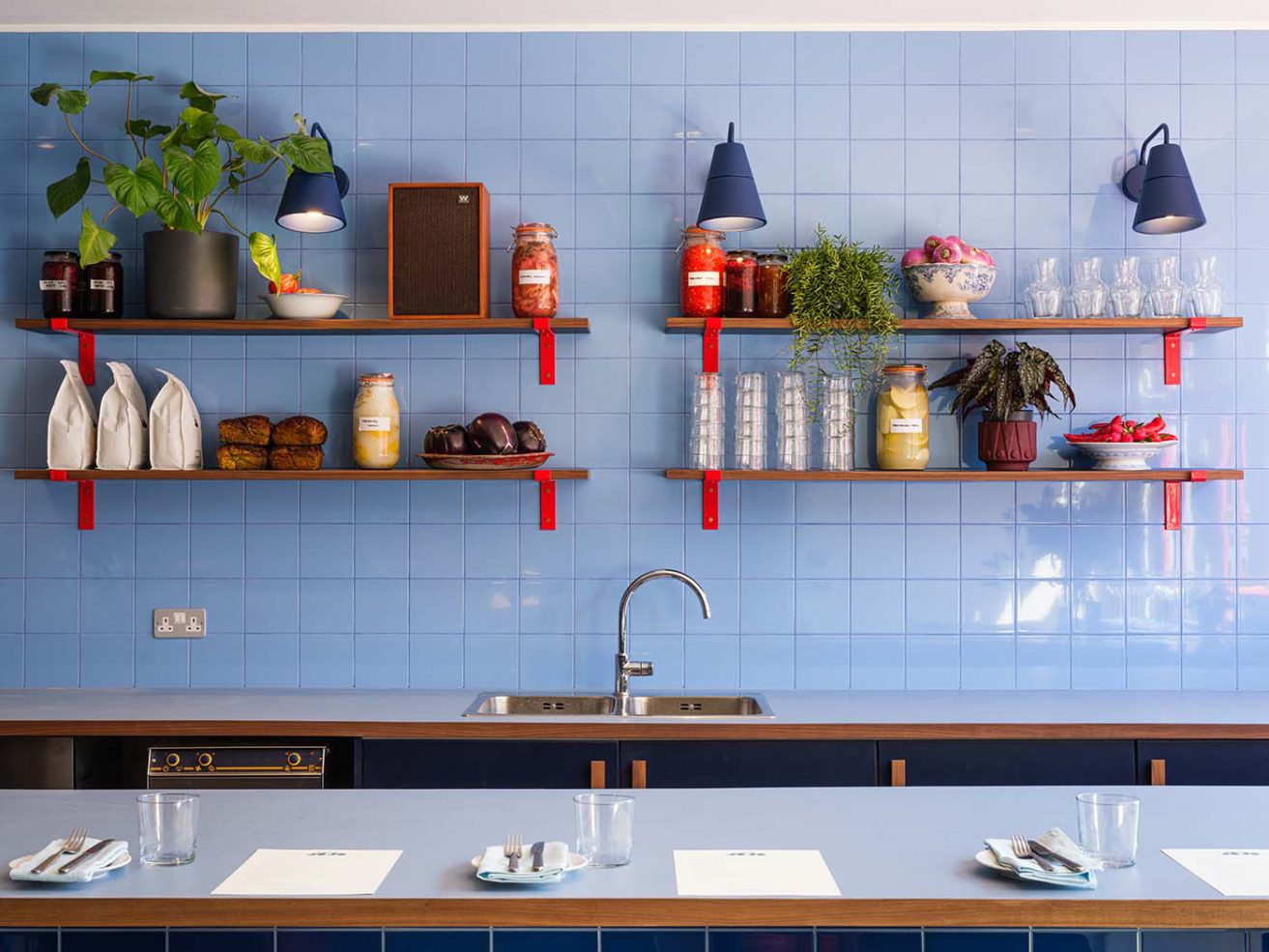 Red and blue strike a cheery tone at South London bakery, hello JoJo ...