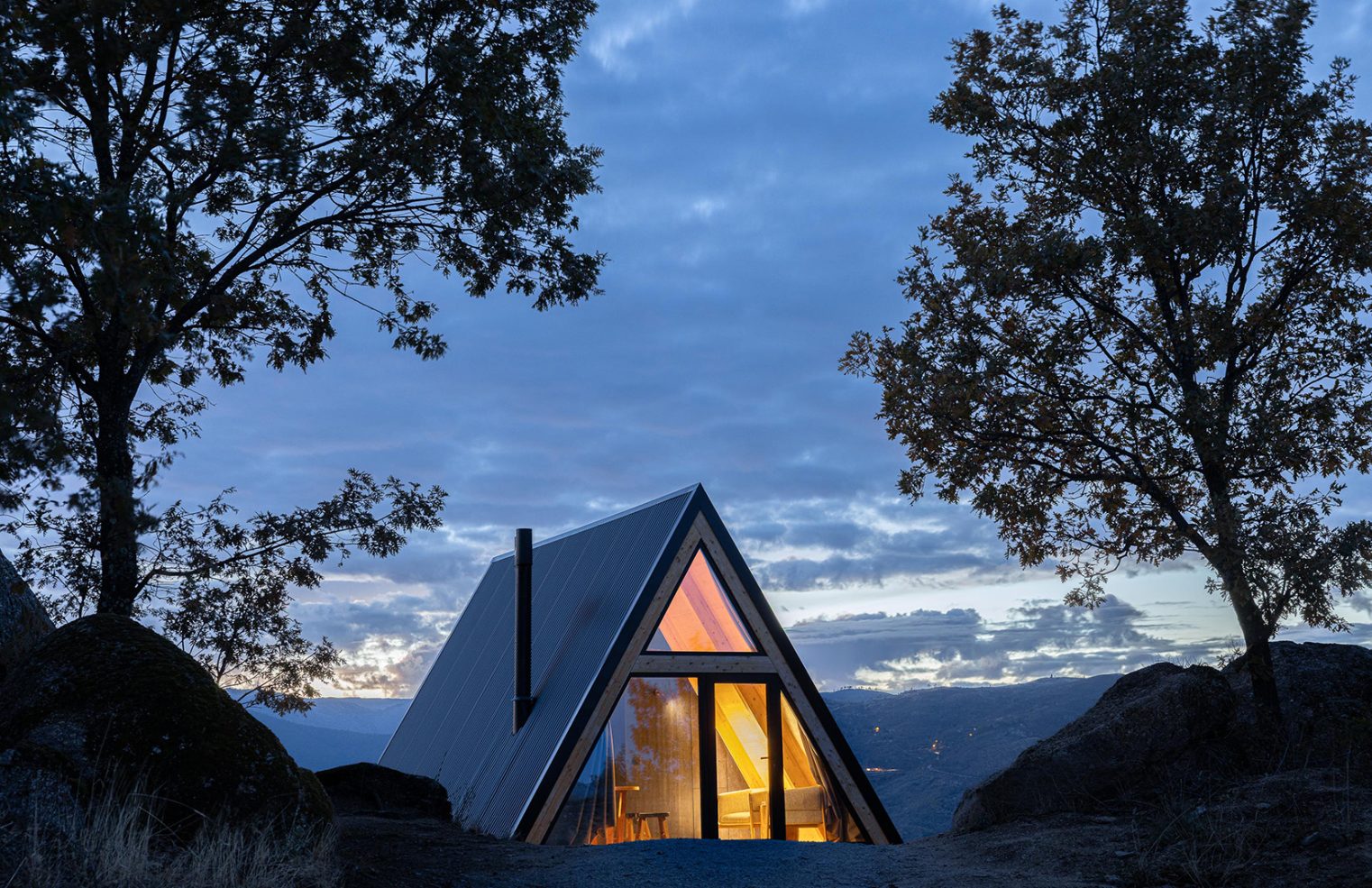 Three new mountain cabins 'A-frame' the Portugal wilderness - The Spaces